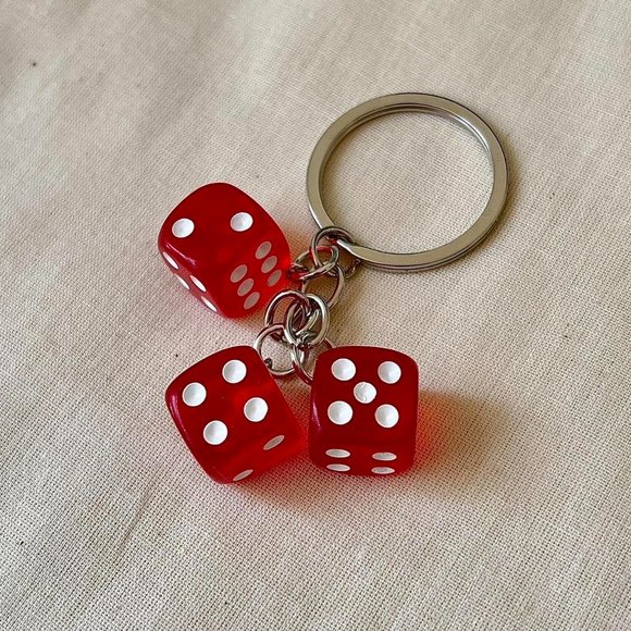 Accessories | Y2k 200s Red Dice Keyring For Keychain | Poshmark